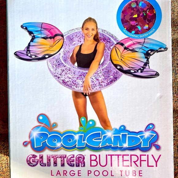 Poolcandy | Games | New Glitter Butterfly Large Pool Tube | Poshmark